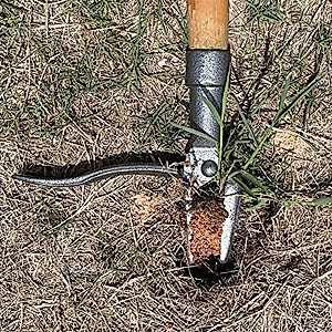 Aurbar Hand-Weed-Puller-Tool-Stand-up-Heavy-Duty Weed-Puller-Stand-Up-Weeder-for-Garden - Without Bending or Kneeling - Cast Iron + Anti-Rust Coating - Silver Gray（NO Pole）