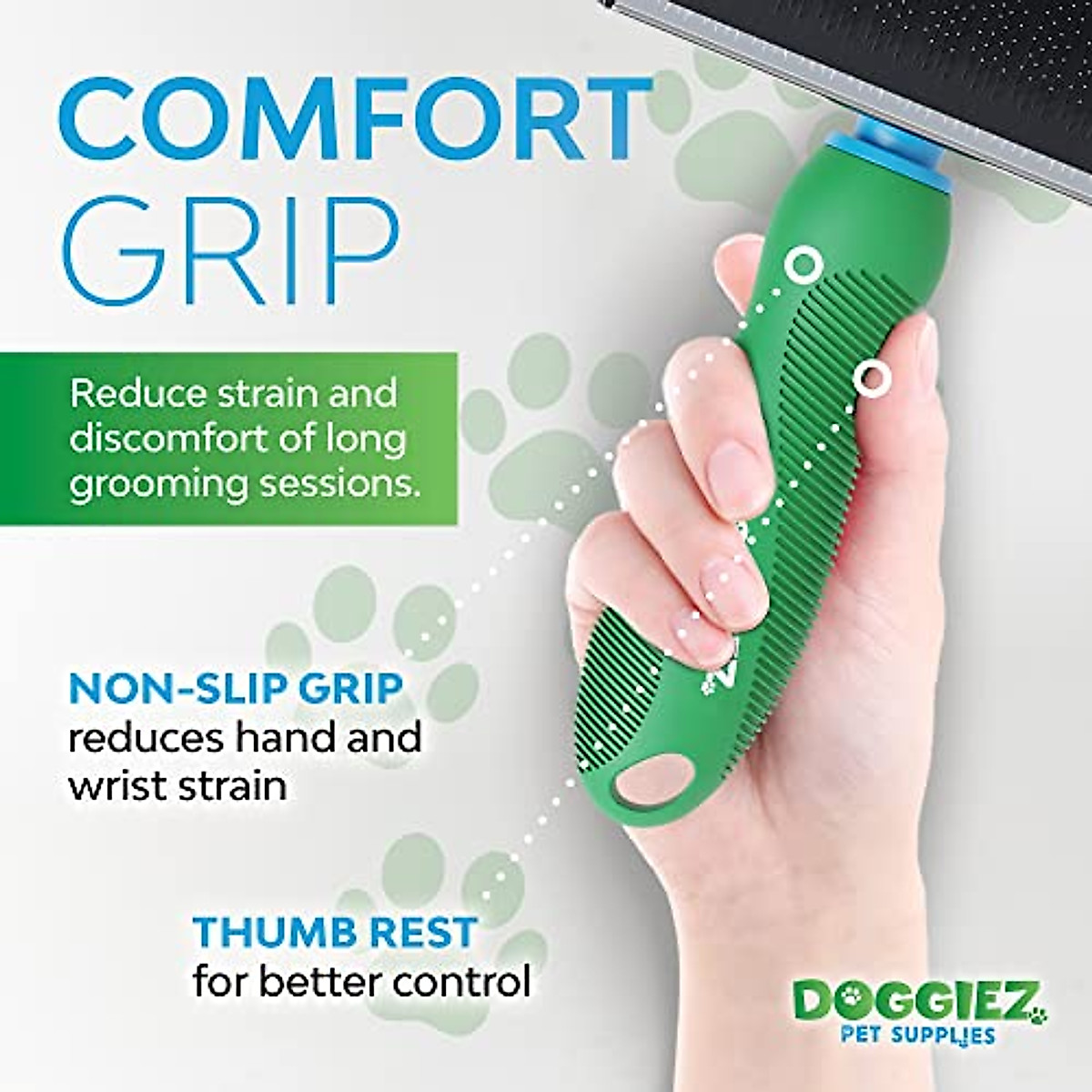 Doggiez Pet Supplies - Large Slicker Brush for Dogs & Cats - Grooming Dog Brush for Shedding Hair, Fur - Comb for Grooming Long Haired & Short Haired Dogs - Cat Brush - Goldendoodles Deshedding Tool