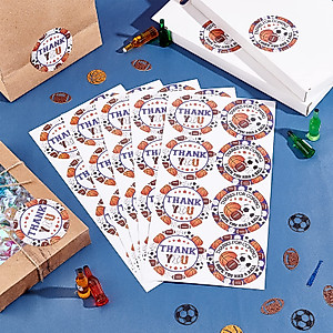 Sursurprise Sports Stickers All Star Thank You Circle Labels Sports Themed Birthday Party Favors 2 Inch 48 Pack