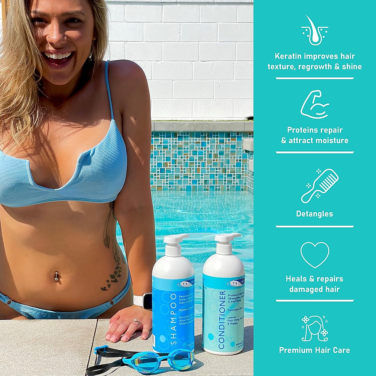 TRISWIM Swimmers Conditioner, Mango 32 Fl Oz