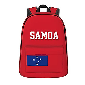 Samoa Flag Samoans Backpack Travel School Bookbags Shoulder Laptop Daypack College Soccer Bag For Womens Mens Boys Girls