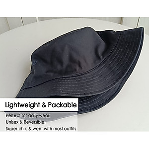 Oversize XXL Cotton Bucket Hat, Unisex Reversible Trendy Fisherman Hats, Double Side Wear Fishing Hat Summer Sun Hat