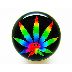 Pierced Republic Tie-Dye Pot Leaf Marijuana Ear Plugs - Acrylic Screw-On - New - 8 Sizes - Pair (0 Gauge (8mm))