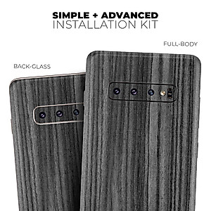 DesignSkinz Dark Ebony Woodgrain Protective Vinyl Decal Wrap Skin Cover Compatible with The Samsung Galaxy S20 (Screen Trim & Back Glass Skin)