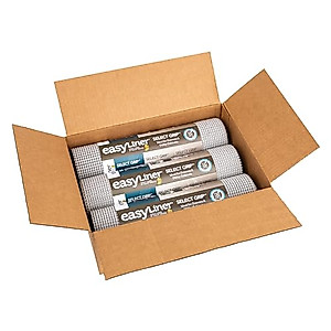 EasyLiner Select Grip Shelf Liner for Drawers & Cabinets - Easy to Install & Cut to Fit - Non Slip Non Adhesive Grip Shelf Liner for Kitchen, Bathroom, Pantry - 12 in. x 10 ft. - 6 Rolls - Gray