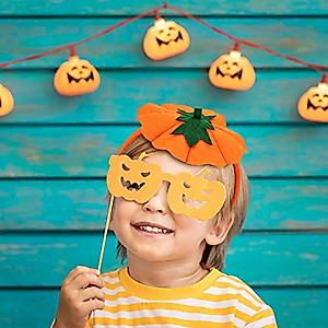 WILLBOND 2 Pieces Halloween Pumpkin Headbands Pumpkin Hair Hoops Pumpkin Hair Band Halloween Costume Party Headwear Accessory