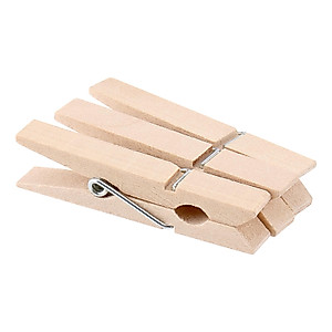 MANCHAP 400Pcs 1.77 x 0.27 Inch Wooden Small Clothes Pins, Wooden Clothespins, Tiny Wooden Clamp Clothes Pins Clip for Documents, Paper, Photos Fixing