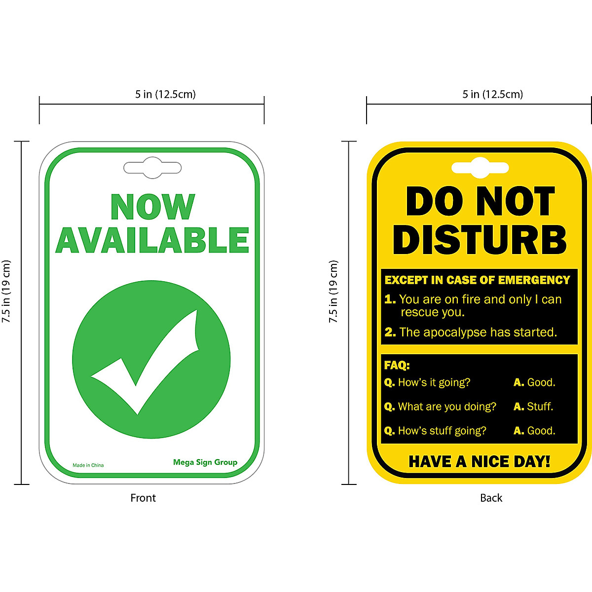 Do Not Disturb Privacy Double Sided Sign for the Office Cubicle Desk or Personal Room