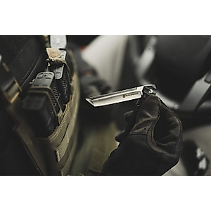 Smith & Wesson 24/7 8.25in Stainless Steel Ultra-Glide Folding Knife with 3.5in Tanto Blade and G10 Handle for Outdoor, Tactical, Survival and EDC,Black