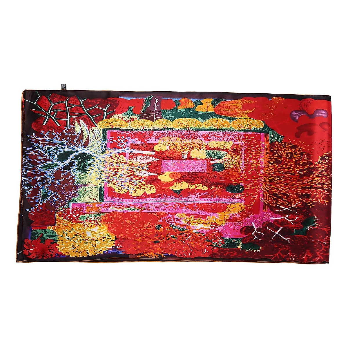 Yangtze Store YangtzeStore Women's 100% Luxurious Long Silk Scarf Classic Art Collection (Red), 63" x 17"