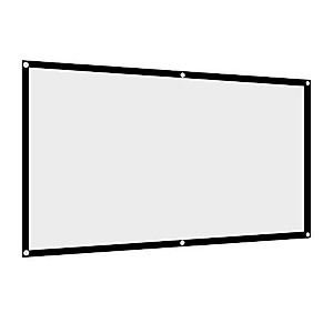 16:9 White Projection Screen, 60 to 120 Inch Portable Foldable Non Crease Projector Curtain, Front/Back Projection for Outdoor Camping Movie, Open air Cinema, Home Theater(60 Ins)
