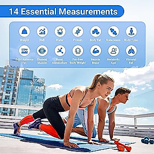 Bluetooth Scale for Body Weight, Living Enrichment Smart Body Fat Weight BMI Bathroom Scales for Body Weight and Fat, High Accuracy Sensor, Body Composition Scales Monitor with Smartphone App, 400 lbs