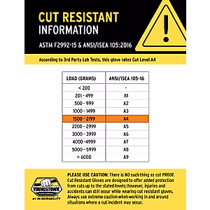 Youngstown Glove 11-3285-60-L Flame Resistant Waterproof Leather Utility Lined with Kevlar Gloves, Large