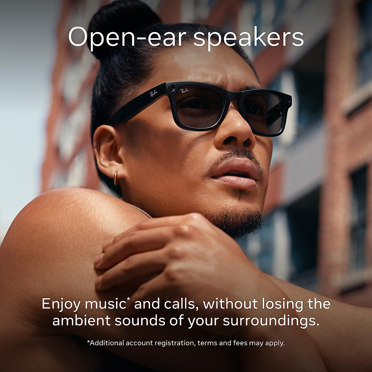 Meta Ray-Ban Smart Glasses, Wayfarer, Matte Black / G15 Green, Regular