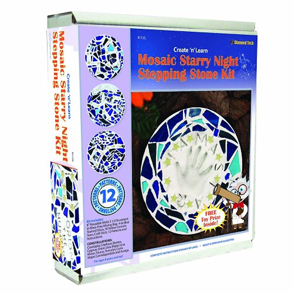 Diamond Tech Create N Learn Mosaic Stepping Stone Kit, Starry Night