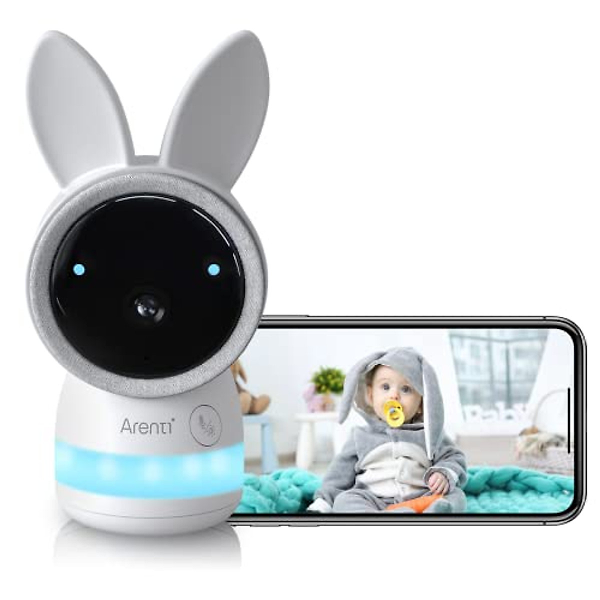 Baby Monitor with Camera and Audio,Add-one Camera for Arenti,2K Ultra HD WiFi Baby Camera,Night Vision,Lullabies,Cry Detection,Temp & Humidity Sensor,Two Way Talk,App Control(Single Camera)