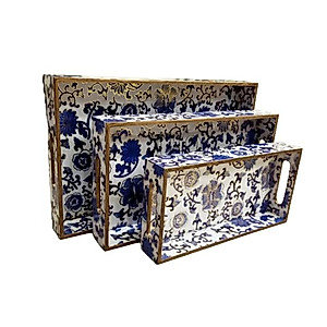 3 Pack Serving Tray | Set for Coffee Food | Breakfast | Dinner Trays Set for Food, Coffee | Breakfast | Tea, Snack | Wooden Decor Tray Used in Kitchen | Dining Room | Party | Restaurants