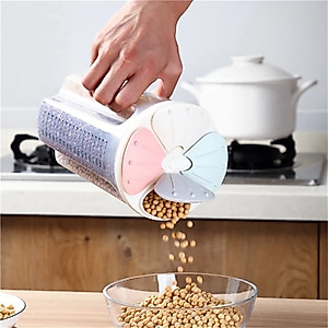 2.5L Airtight Cereal Storage Container, 4 Grid Grain Storage Tank Food Storage Container with Lids for Grain, Nuts,Rice, Candy, Snacks(Clear)