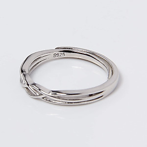 Meissa Sterling Silver Ring Dainty Thumb Rings for Women Handmade Ring Minimalist Stackable Band Size Adjustable Ring Gift for Wedding Engagement Anniversary