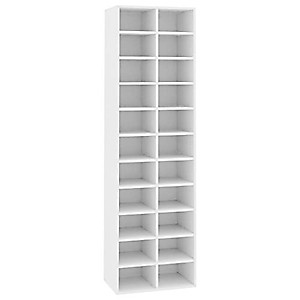 vidaXL Shoe Cabinet Home Indoor Hallway Living Room Household Supply Shoe Storage Rack Organizer Cabinet Shelf Furniture White Engineered Wood