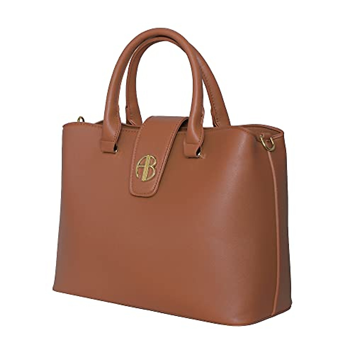 Alexis Bendel Women’s Saffiano Leather Triple Entry Top Handle Satchel Handbag W/Optional Crossbody Strap