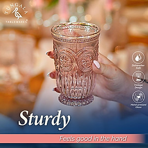 Yungala Pink Highball Tumblers set of 6 vintage glassware pink drinking glasses for lovers of colored glassware and colorful drinking glasses