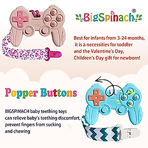 Baby Video Game Controller Teether Toy Funny Baby Teething Toys for Babies Gamer Controller（White