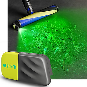 EICEM Electric Green Light, USB Rechargeable Show All Dust LED Light, One Hand Operated, Vacuum Cleaner Attachment