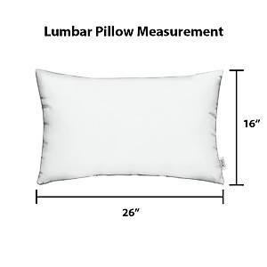 RSH Décor: Set of 2 Lumbar Throw Pillows | Indoor/Outdoor All Weather Polyester Fabric | Decorative Accent Cushions for Patio Furniture | Reversible | 26” x 16" | Gregoire Fresco