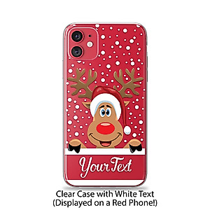 Case Charming Christmas Reindeer Personalized Case for iPhone 15 14 Pro Max 13 mini 12 11 XS XR X 10S 10R 10 8 Plus 7 SE Custom Clear Slim Soft Flexible TPU Rubber Phone Cover