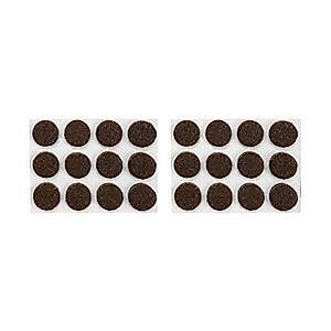 Shepherd Hardware 9958 1/2-Inch Self-Adhesive Felt Furniture Pads, 24-Pack, Brown