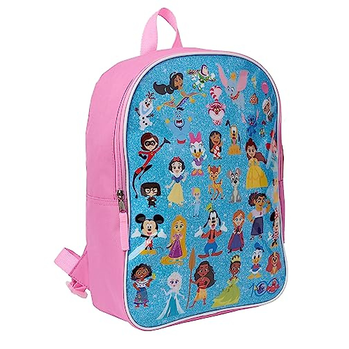 Disney 100 15" Backpack Minnie Daisy Tiana Elsa Belle Ariel Mirabel Kids Pink