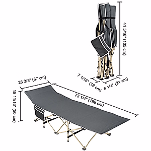 Yescom Outdoor Collapsible Camping Cot Folding Tent Bed with Carry Bag Potable for Travel Hunting Patio Home Office Rest