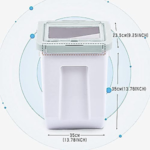 YXQ Dog Food Storage Container Airtight Box Cyan,10kg Bulk Dry Food Grain Storage Barrels Sealed Bucket,Pets Food Bin with Seal Locking Lid, Wheels,Measuring Cup,1pcs Scoops(Random Color)