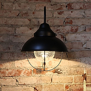 SDUYTEG 1 Light Outdoor Wall Lantern Clear Glass Matte Black Porch Lights Rustic Lantern Wall Sconce Outdoor for Outside Deck Garage Yard Front Door Garden Home