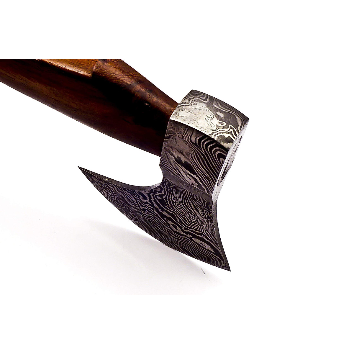 Skokie Knives Custom Damascus Steel Axes Hatchet Head Rose Wood Handle -Handmade Premium Quality Edge Fixed Blade – For Multipurpose–Ideal for Survival Hunting Camping Hiking Outdoor Every Day Carry