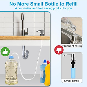 Yunlihua Soap Dispenser Extension Tube Kit, 47" Premium Sink Soap Dispenser Extension Kit with Upgraded Check Value, Powerful Suction, Never Fill the Little Bottle Again