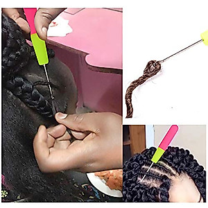 2 PCS Latch Hook Crochet Needle + 30 PCS Dreadlocks Hair Ring Decoration Braiding Hair Silver Gold Metal, for Crochet Braids Hair Decoration Accessories