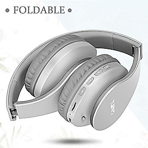 TUINYO Wireless Headphones Over Ear, Bluetooth Headphones with Microphone, Foldable Stereo Wireless Headsetfor Travel Work TV PC Cellphone