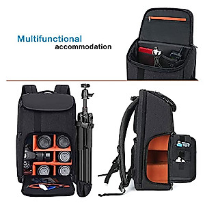 MOSISO Camera Backpack 17.3 inch, DSLR/SLR/Mirrorless Case Large Men/Women Photography Camera Bag with Laptop Compartment&Tripod Holder&Rain Cover Compatible with Canon/Nikon/Fuji/Laptop, Space Gray