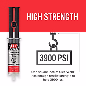 J-B Weld ClearWeld 5 Minute Epoxy, Clear, 14ml w/Static Mixer, (50114H)