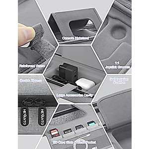 Hevanto Carrying Case Compatible with Steam Deck, Waterproof Sling Bag for Steam Deck Console with Case Accessories, Hard Shell Premium Handle Zipper, with Kickstand & SD Card Slots, Grey