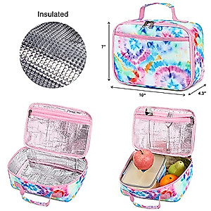 Bluboon School Backpack for Girls Teens Bookbag Set Laptop Backpack Lunch Box with Pencil Bag (Tie Dye Blue)