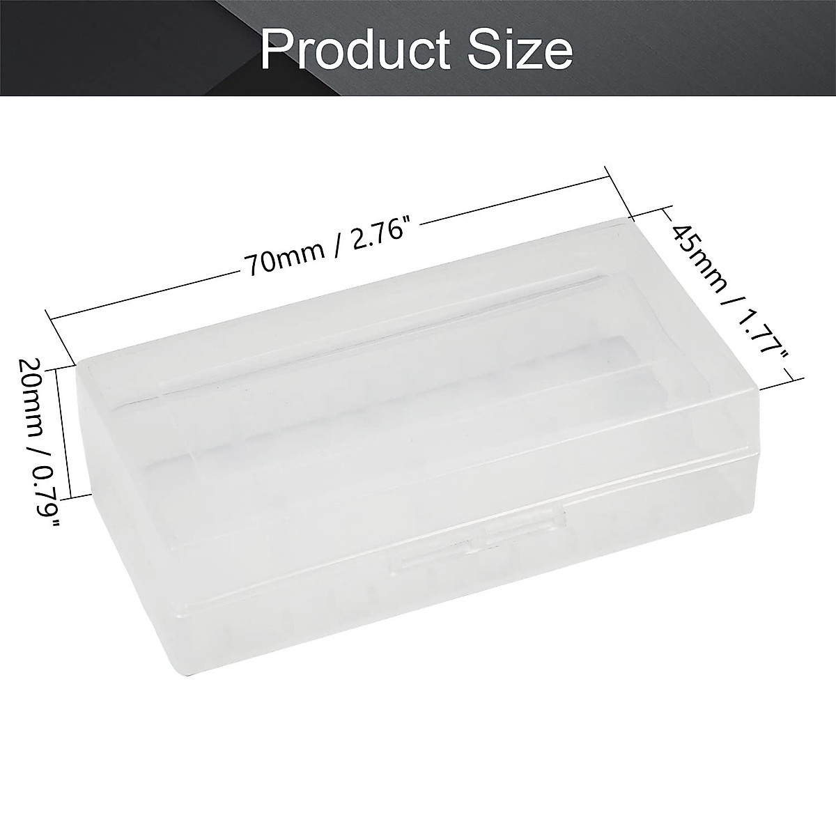 Fielect 2 x 18650 Battery Storage Case Holder Organizer Box Transparent