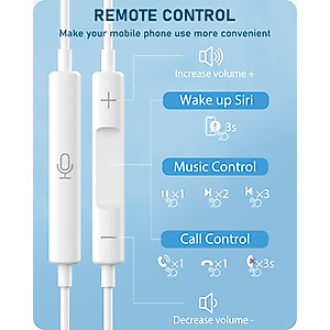 Apple Earbuds with Lightning Connector [Apple MFi Certified] Headphones Built-in Microphone & Volume Control, Noise Isolating Earphones for iPhone 14/13/12/11 Pro Max/XR/X/SE/8P/8/7P/7-All iOS System