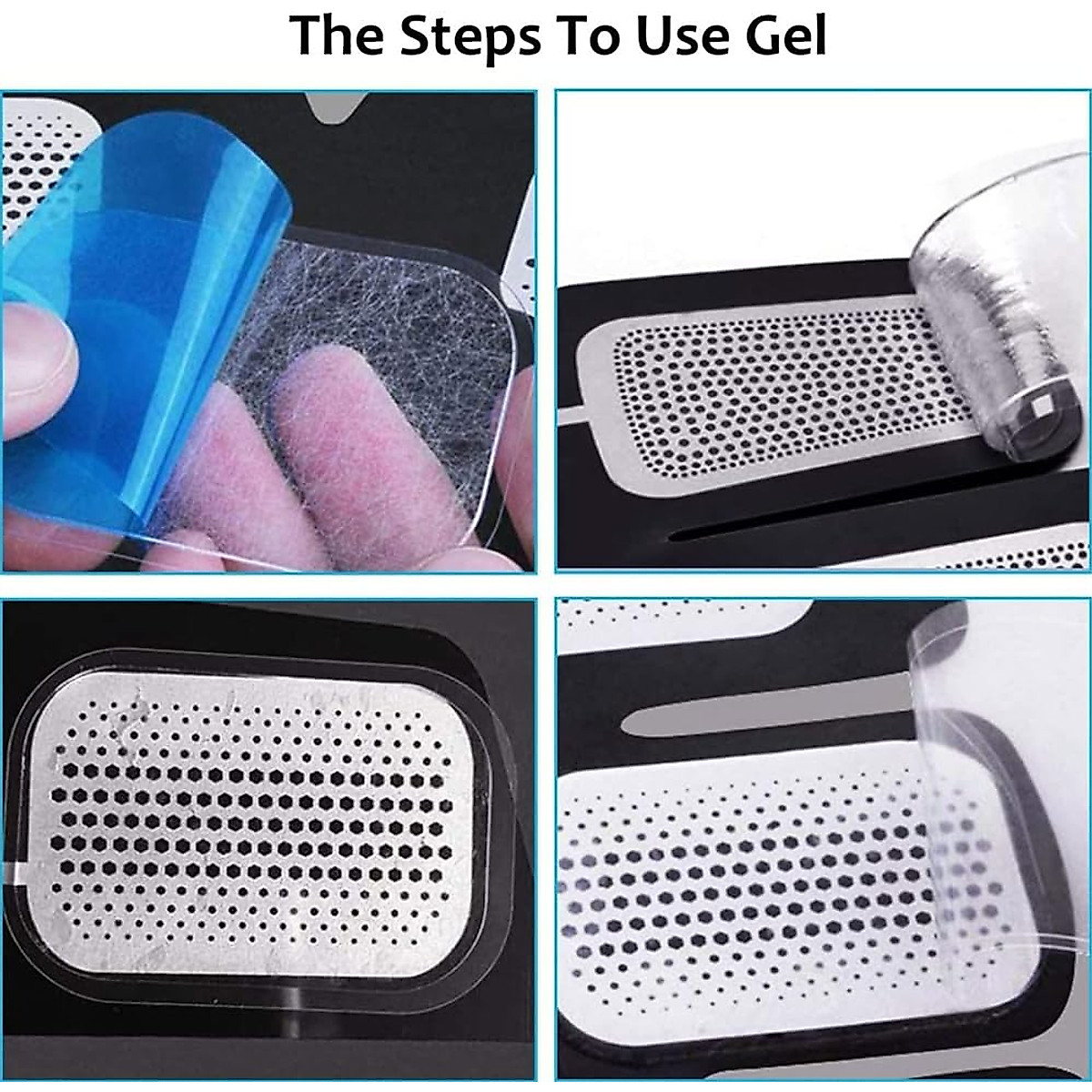 WEISIPU 50Pcs Abs Trainer Gel Pads for Abs Stimulator Trainer Replacement Gel Sheet for EMS AB Stimulator Gel Pads