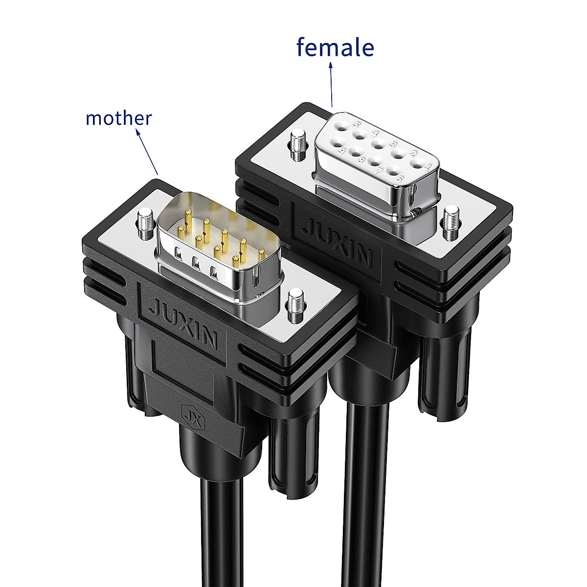JUXINICE DB9 Extension Cable 9 PIN Female Connector to Bare Wire D-SUB 9-Pin RS232 Serial Cable with Bare Wire End Cable (DB9 Female, 3FT)
