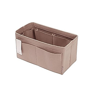 ZTUJO Felt Purse Organizer, Multi Pocket Bag in Bag Organizer For Tote & Handbag Shaper, Speedy 30, Speedy 35 and Speedy 40, Large, Beige