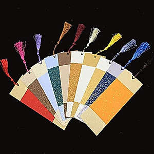 20Pcs Waxed Xuan Paper Blank Cardstock Bookmarks with Colorful Tassels for Calligraphy and Painting DIY Craft Projects and Gifts Tags