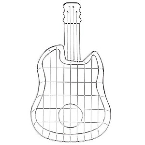 G.E.T. 4-81929 Guitar Serving Basket with One Sauce Cup Holder, Stainless Steel, Sauce Cup Sold Separately
